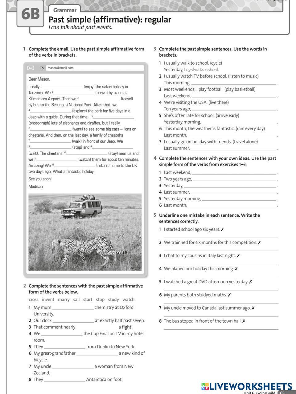 past simple aff… | Free Interactive Worksheets | 8000924