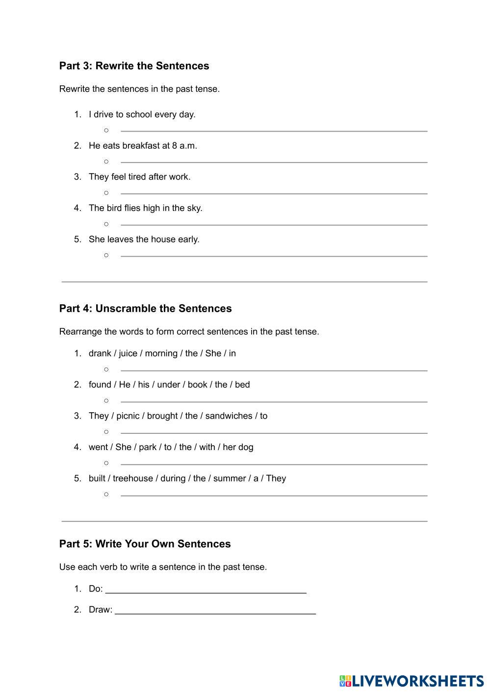 8001434 | Irregular Verbs past tense practice | anateach