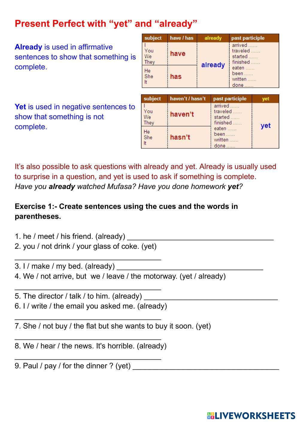 8003227 | Present Perfect: Yet and Already | Yuunyaan