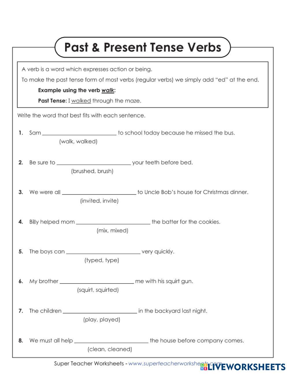 8003240 | Verb Tense | boganskyj | LiveWorksheets