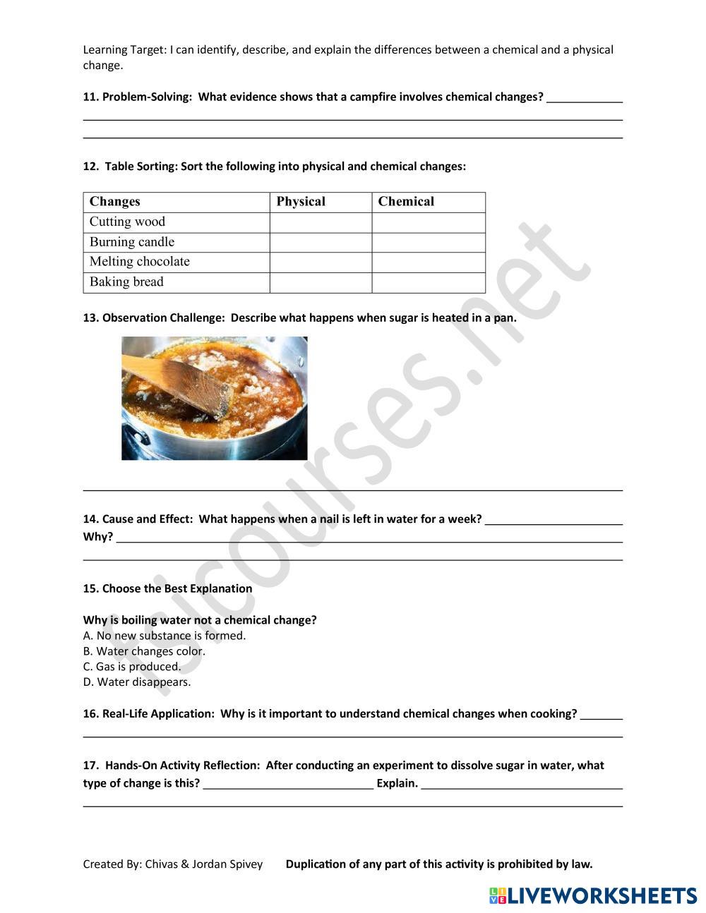 8005739 | 5th Grade Science Study Guide: Chemical