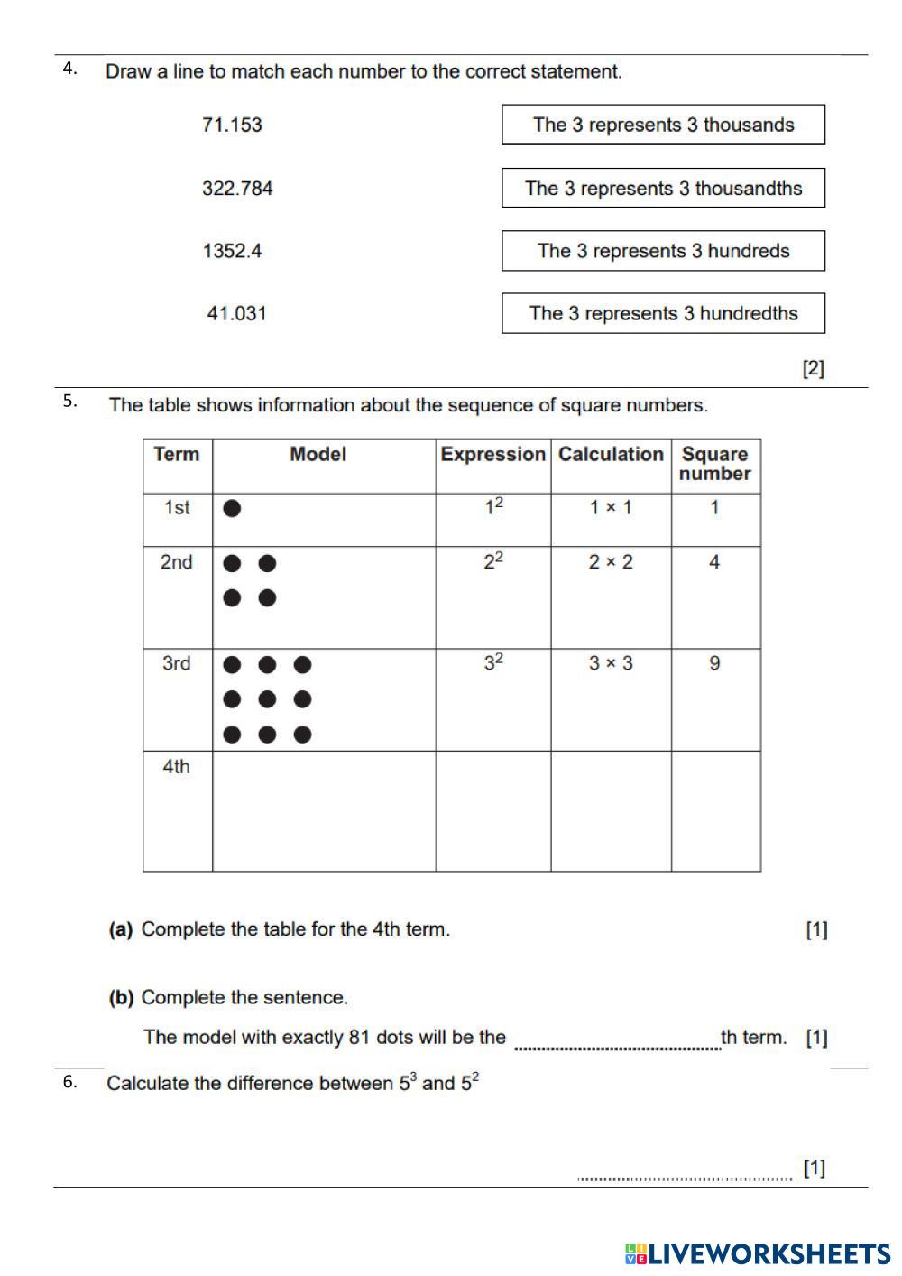 Cambridge Maths… | Free Interactive Worksheets | 8008751