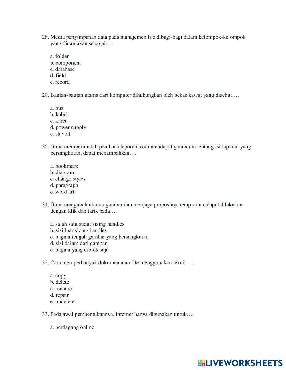 informatika | Free Interactive Worksheets | 8013325