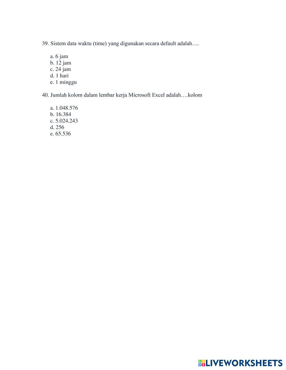 informatika | Free Interactive Worksheets | 8013325