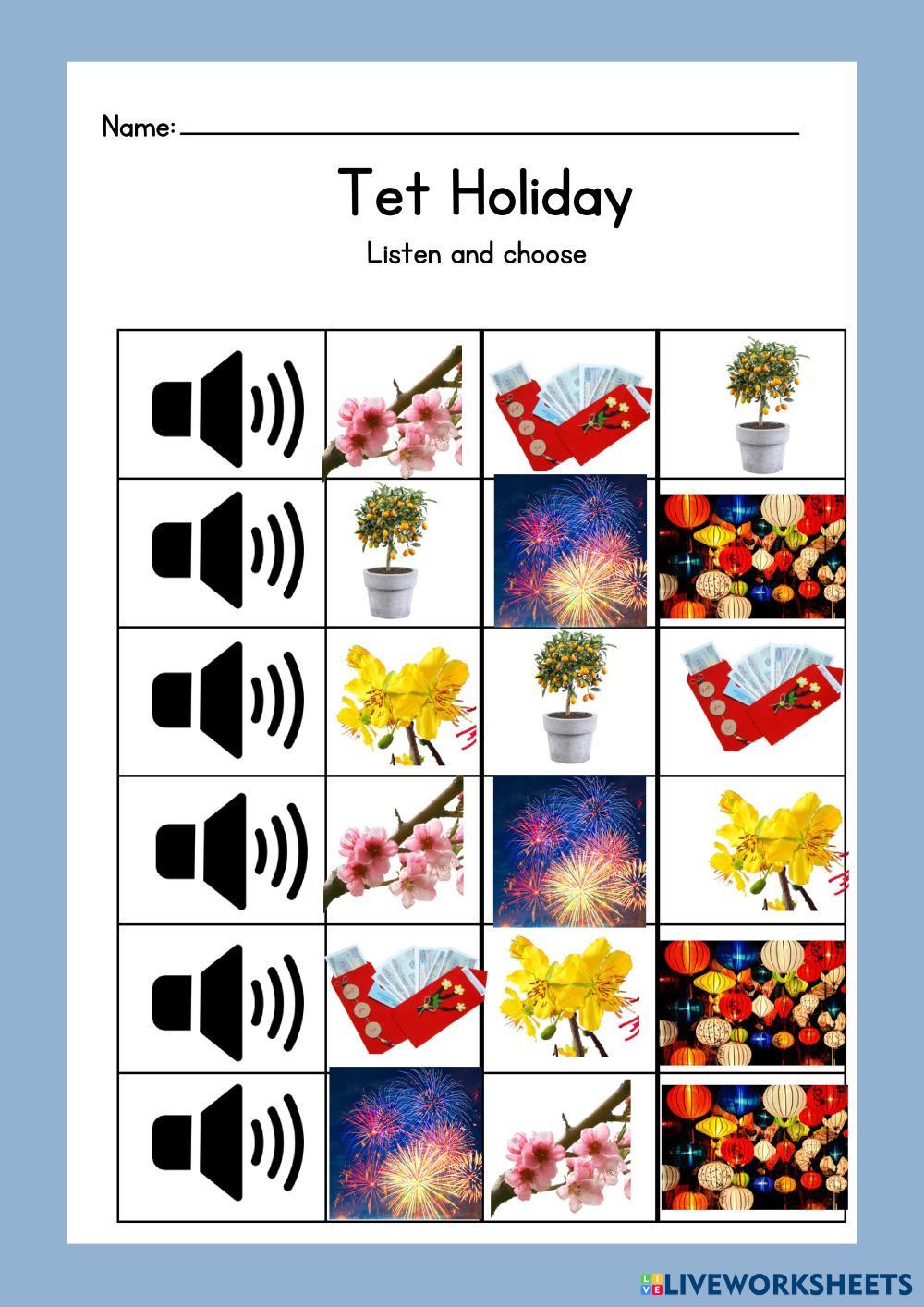 Tet Holiday | Free Interactive Worksheets | 8009726