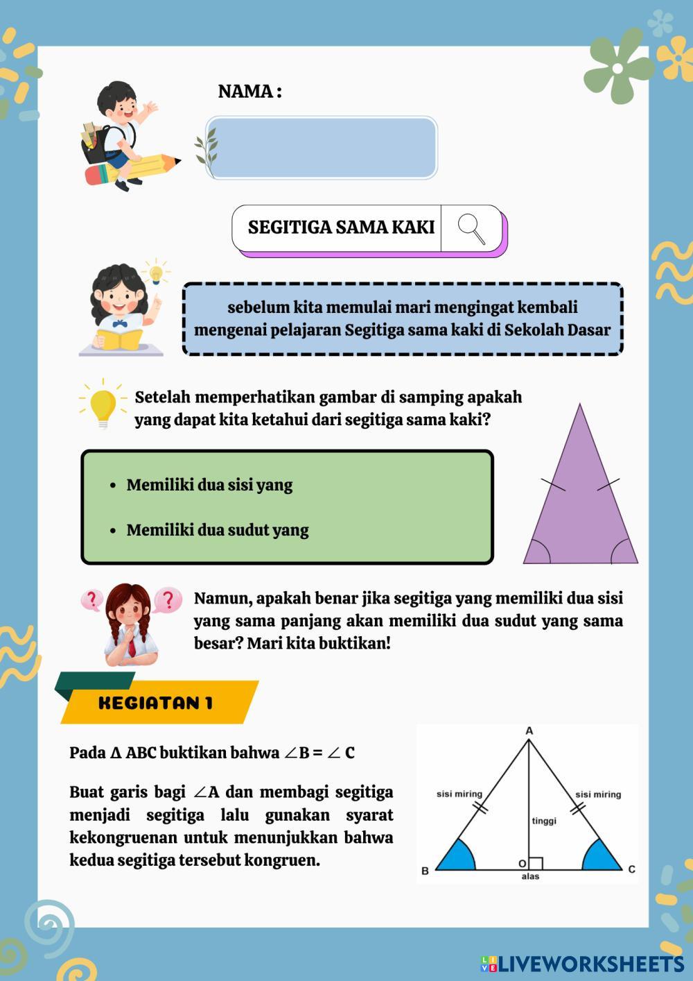 Sifat Segitiga … | Free Interactive Worksheets | 8009834