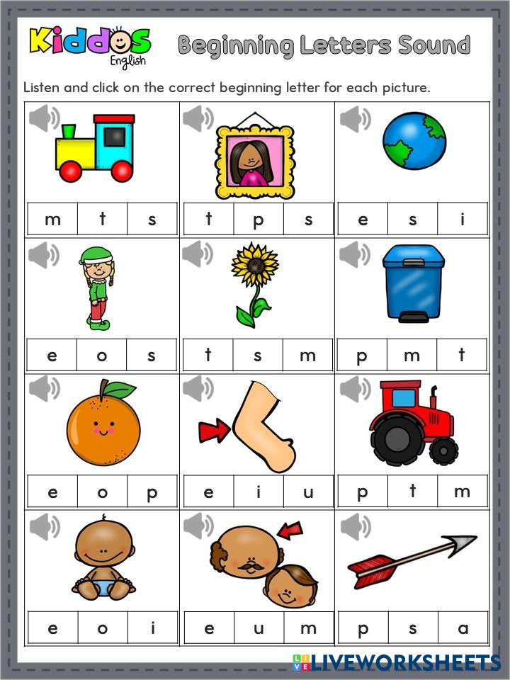 Beginning Lette… | Free Interactive Worksheets | 8010390