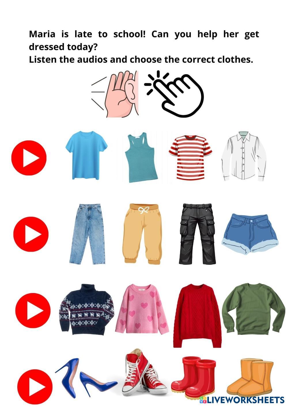 Clothes | Free Interactive Worksheets | 8010488