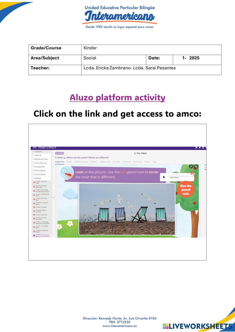 LIVEWORKSHEET K… | Free Interactive Worksheets | 8010570