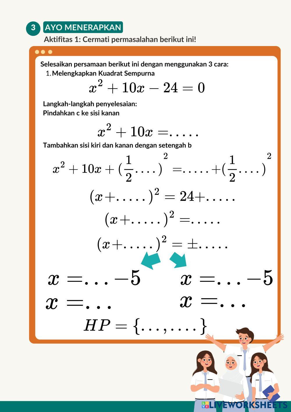 8012390 | LKPD Persamaan Kuadrat | Izza Khoirin Nida