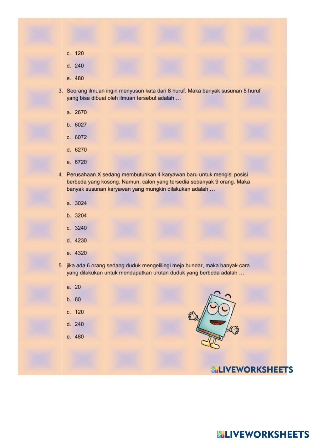 8015532 | Permutasi | Lila Mika | LiveWorksheets