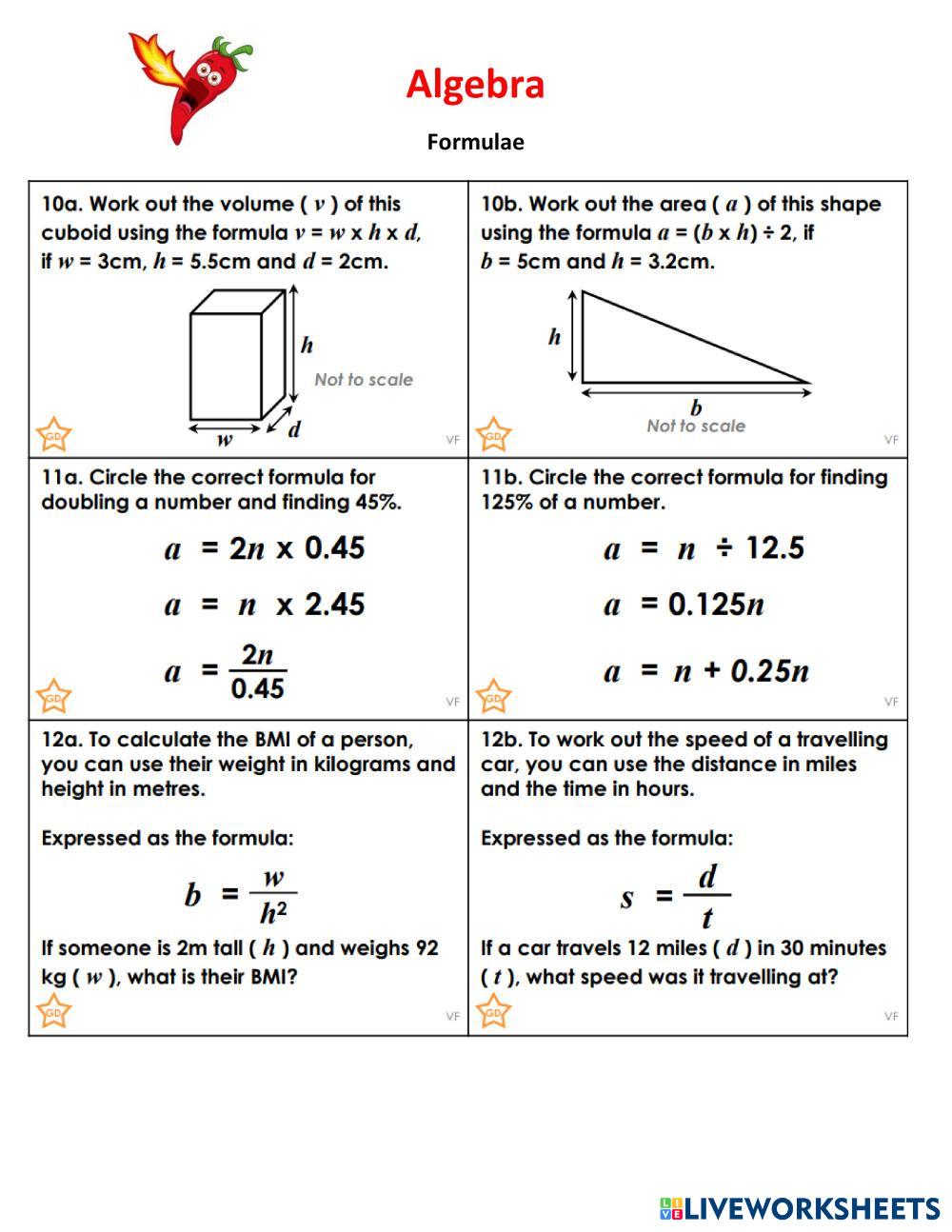 8018872 | Algebra - Formulae Extreme | Myoung5B