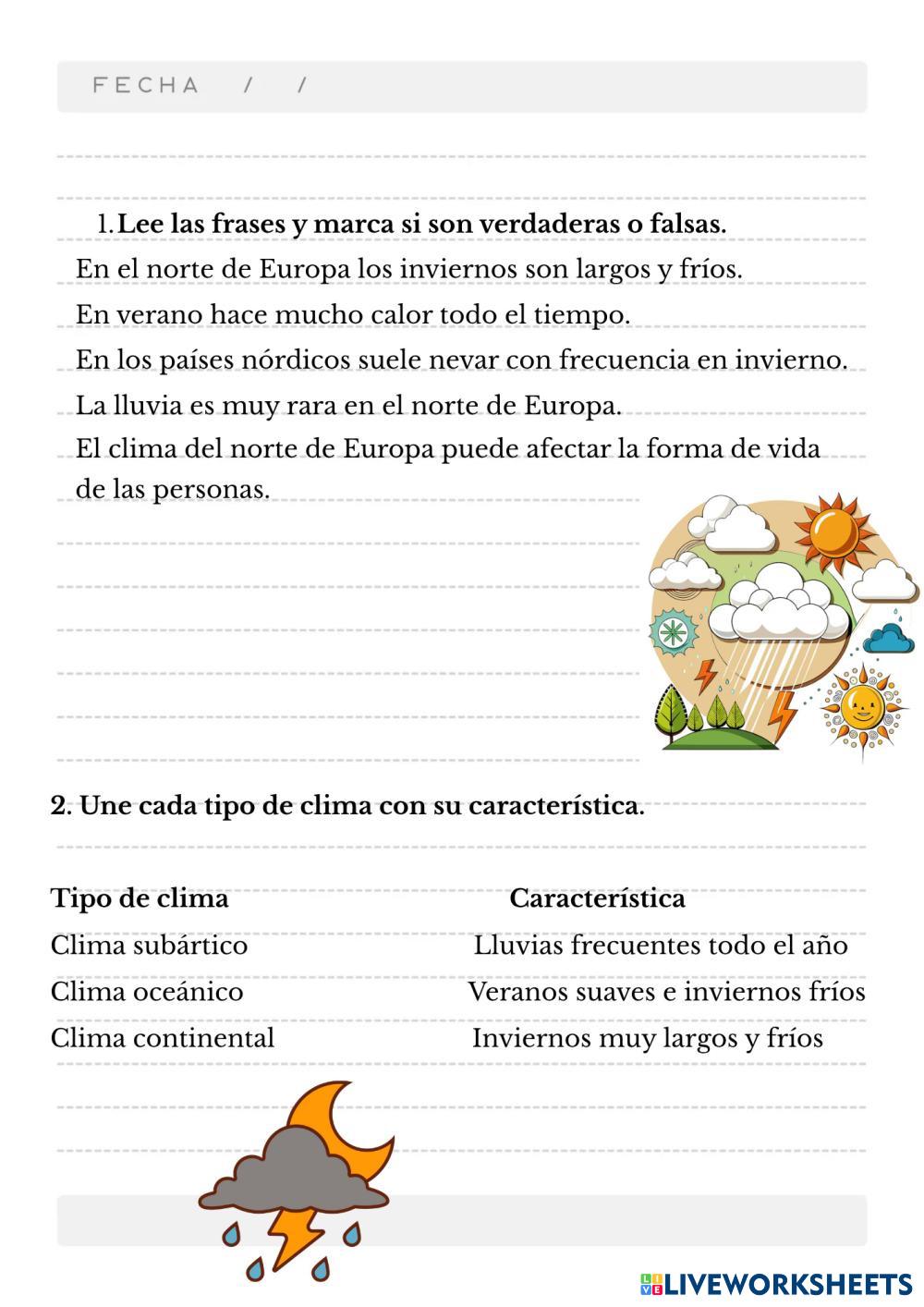 CLIMA | Science Worksheets | 8247189