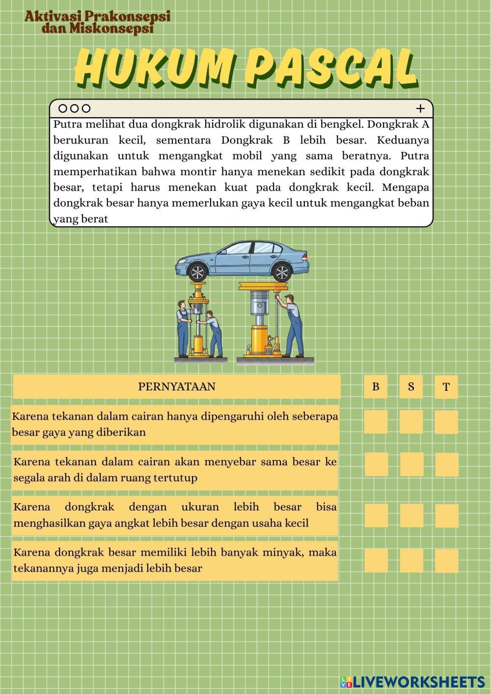 Hukum Pascal | Science Worksheets | 8249122