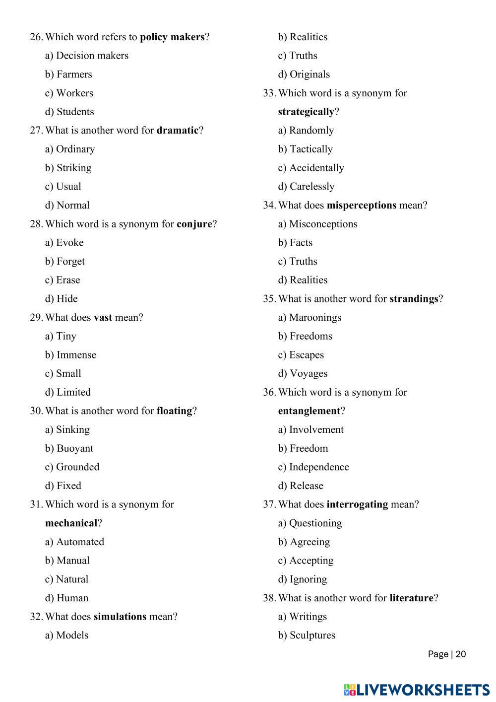 misperception synonym