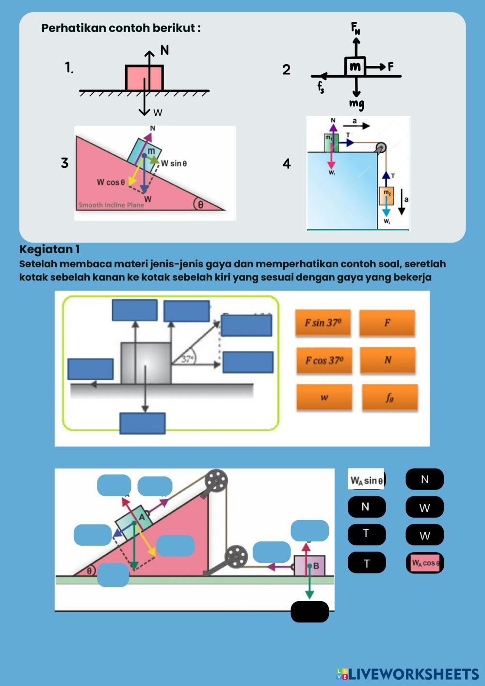 Jenis-Jenis Gaya | Science Worksheets | 8251694