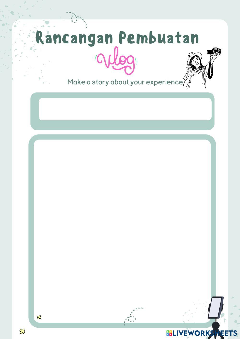 Perencanaan Vlog | Social Studies Worksheets | 8252191