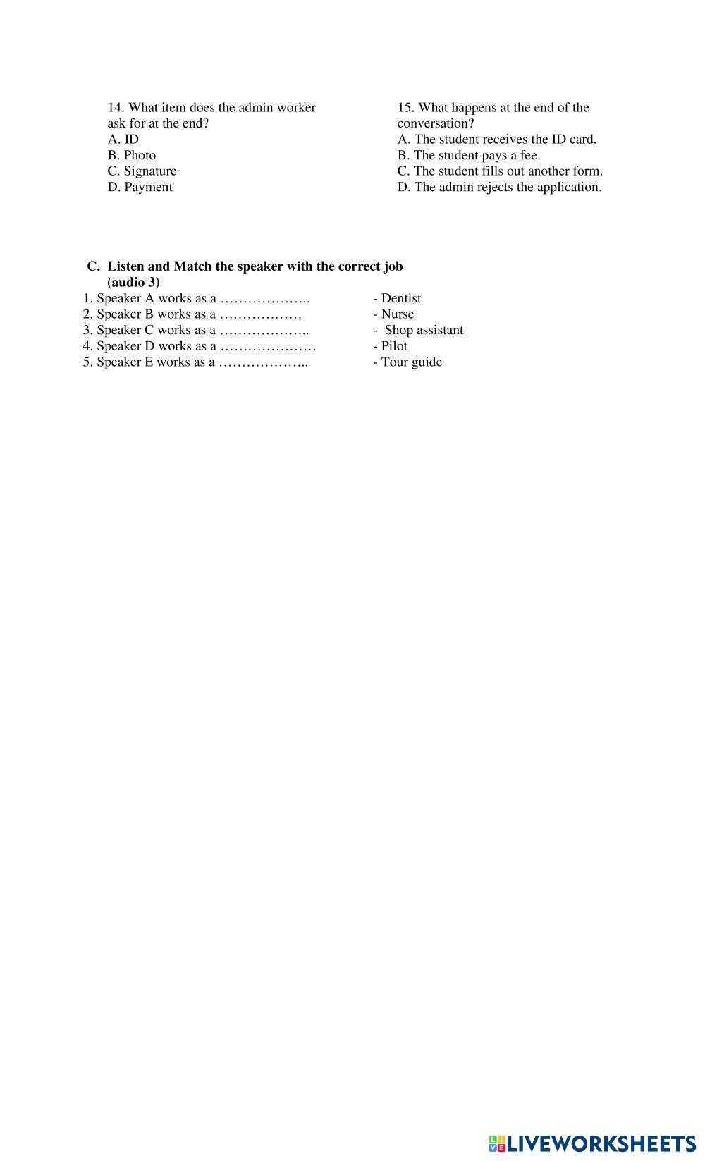 UTS LISTENING | ESL Worksheets | 8254626