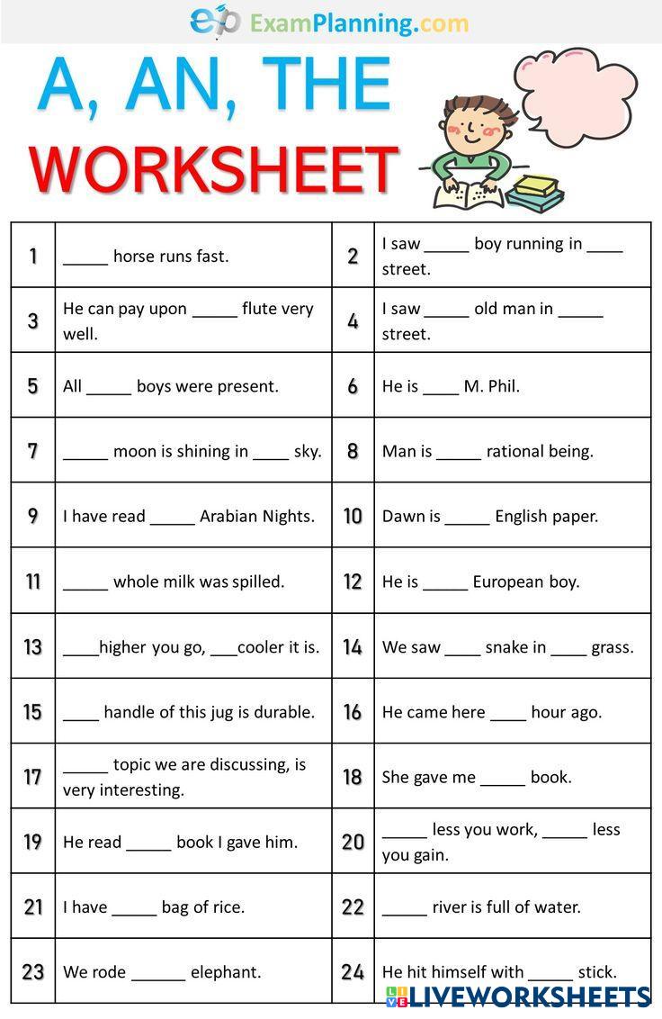 Articles | ESL Worksheets | 8277278