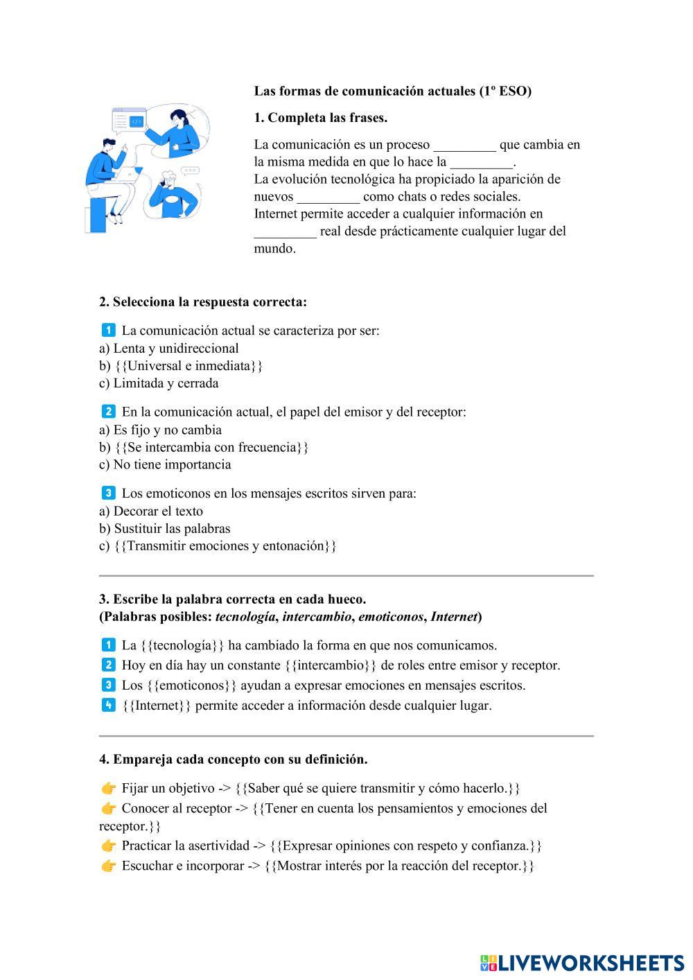 Las formas de c… | English Language Worksheets | 8281141