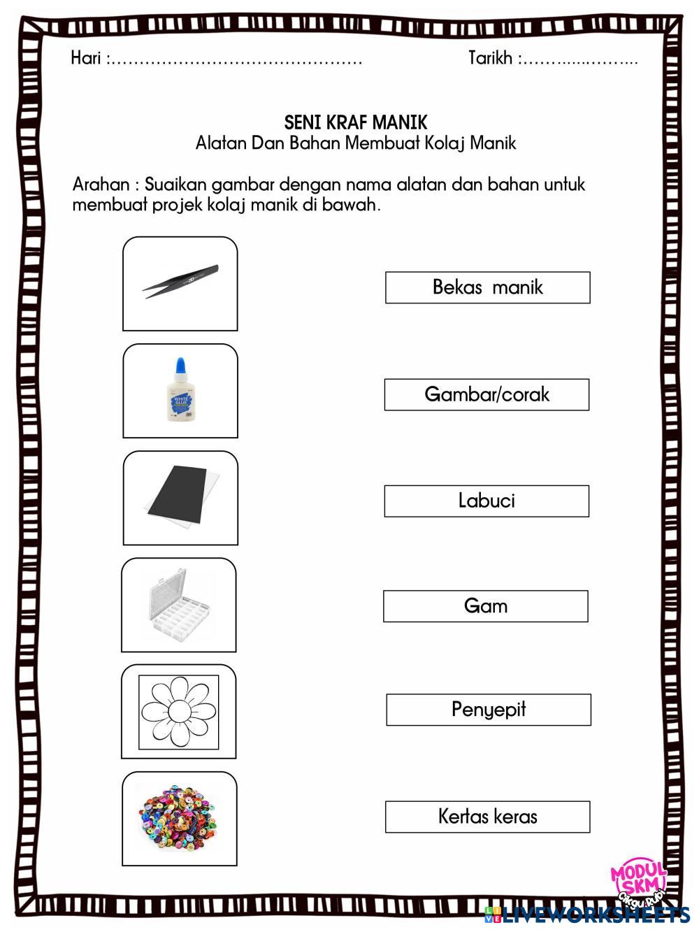 SENI KRAF MANIK… | Social Studies Worksheets | 8282778