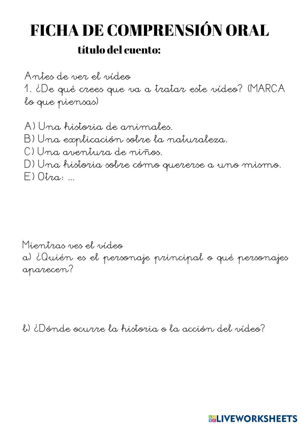 FICHA DE COMPRE… | English Language Worksheets | 8283371