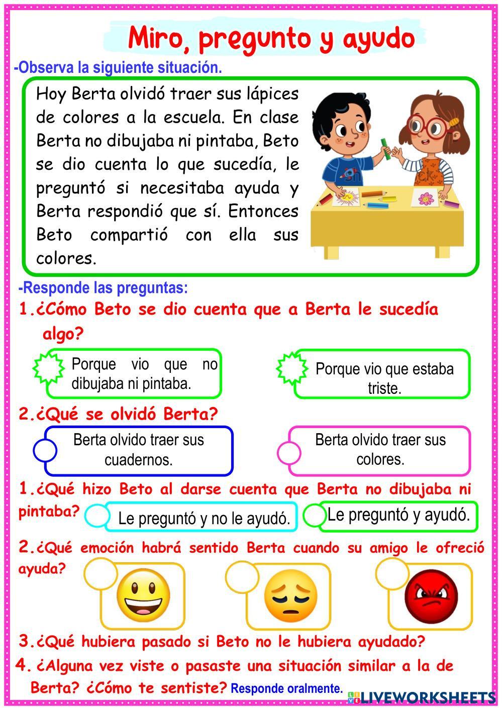 Tutoría Miro Pr… | Social Studies Worksheets | 8285602