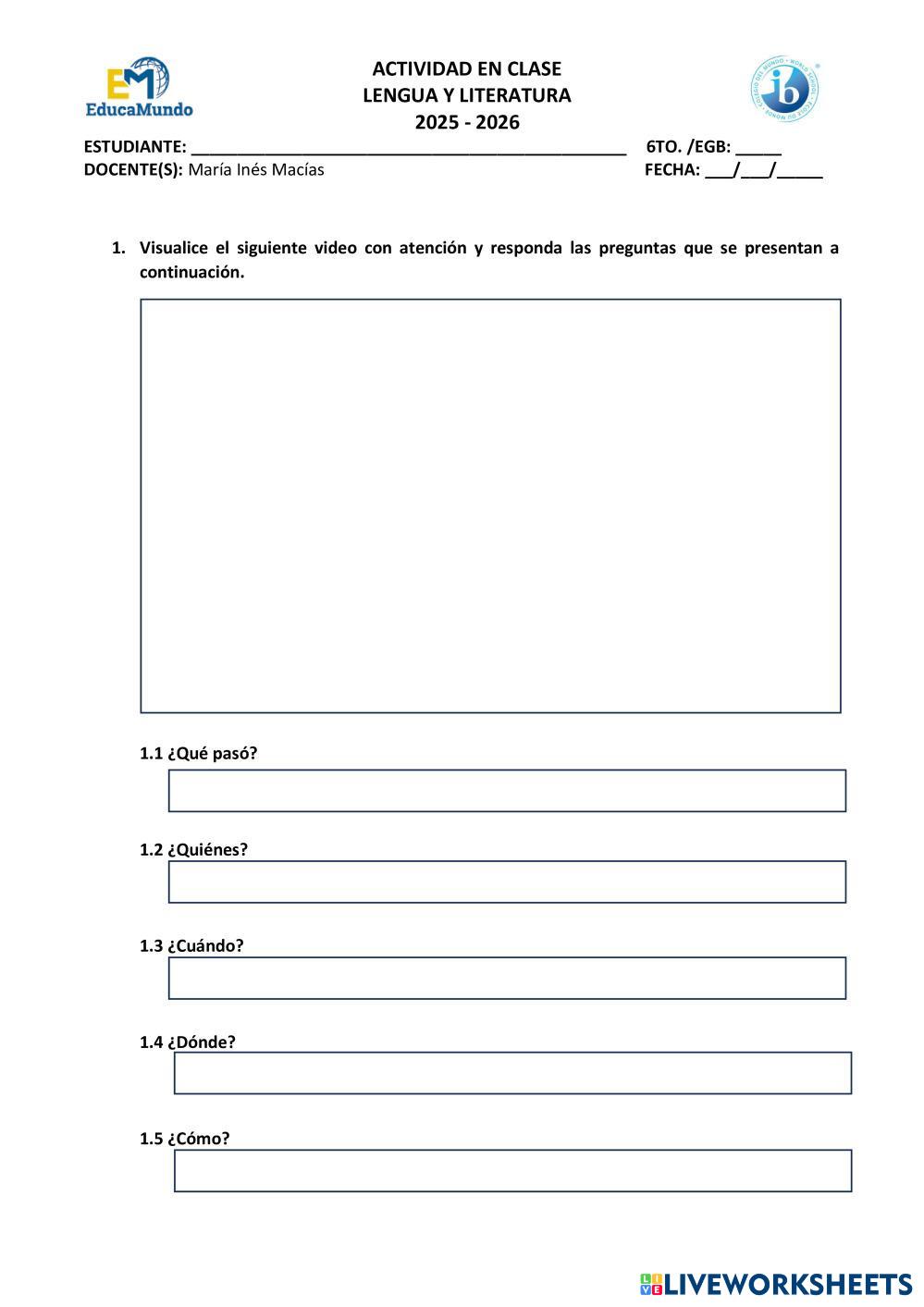 La Noticia | English Language Worksheets | 8285629