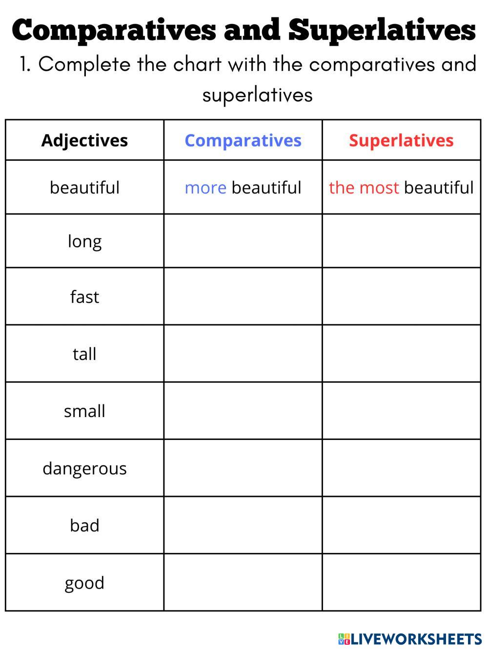 Comparatives an… | English Language Worksheets | 8286174