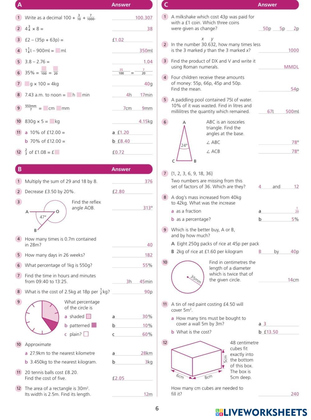 PRACTICE TEST 2 | Math Worksheets | 8298054