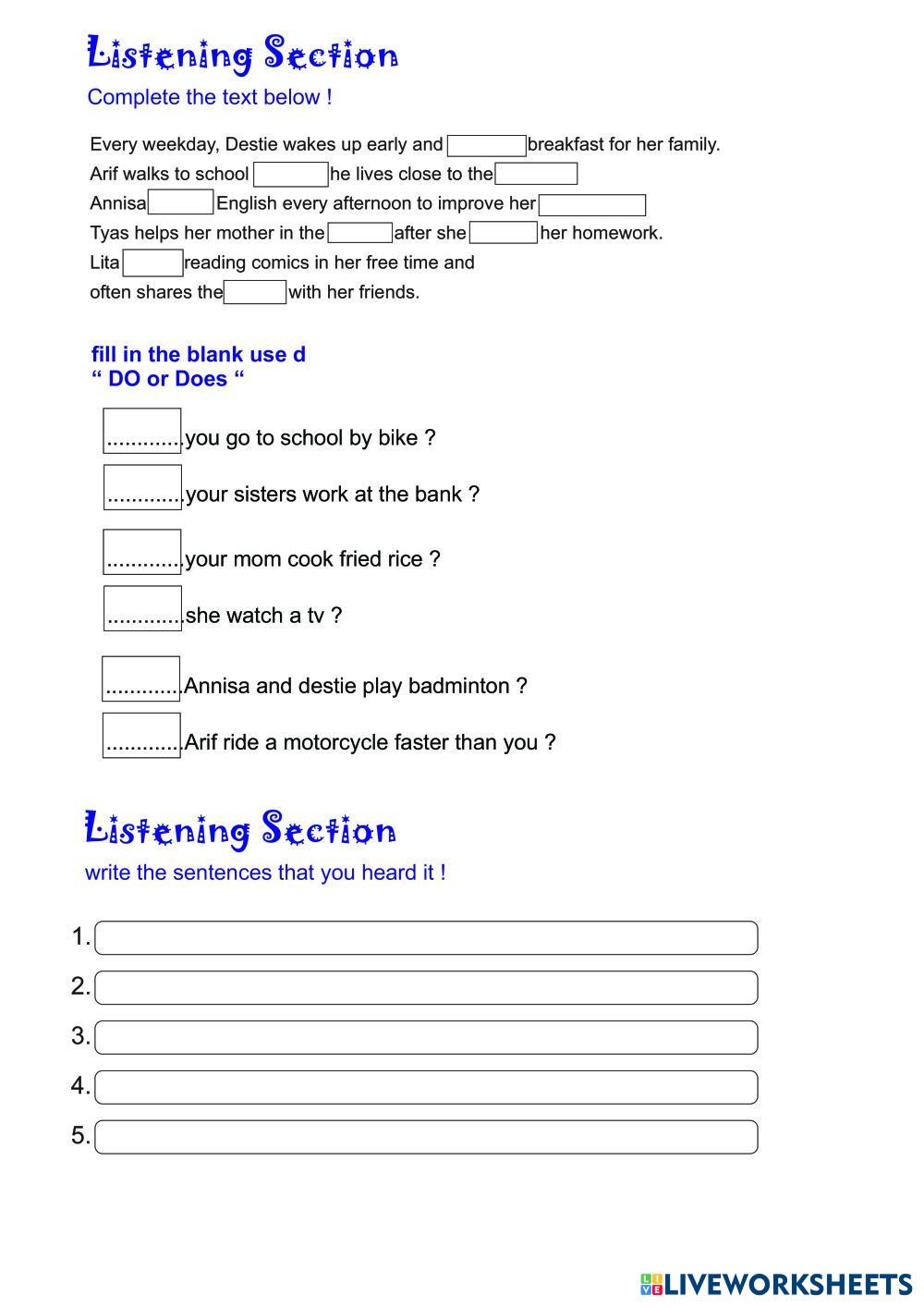 PRESENT SIMPLE … | English Language Worksheets | 8299196