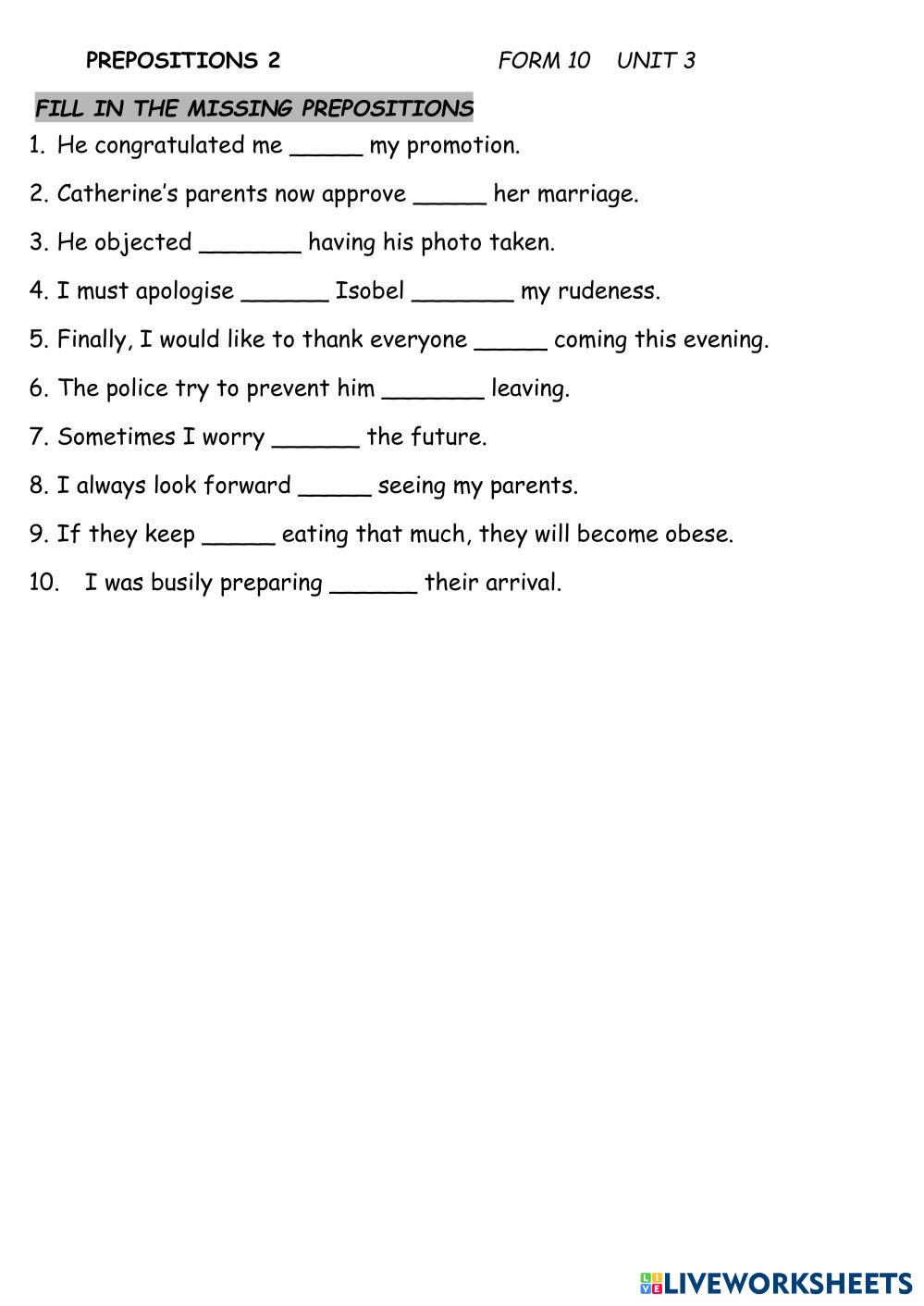 Prepositions 2 … | English Language Worksheets | 8308854