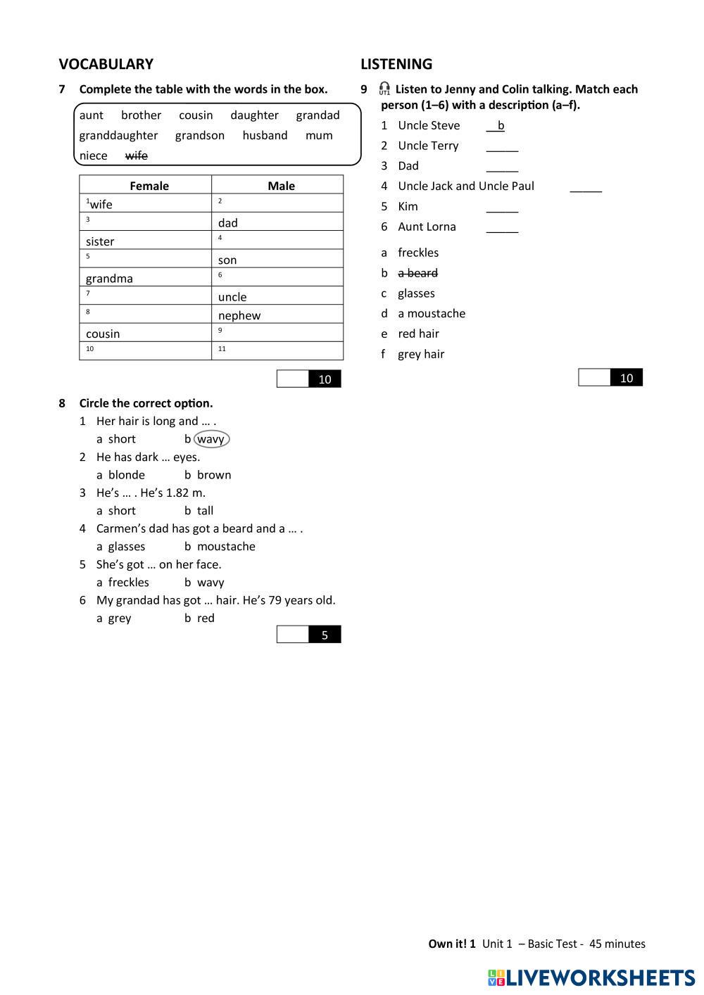 Own it! 1 Unit … | English Language Worksheets | 8310449