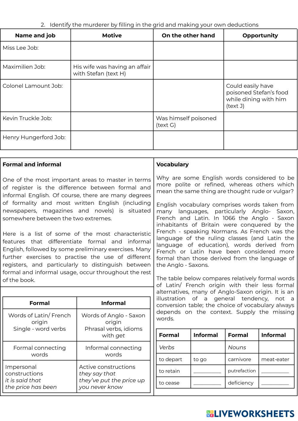 Advanced Writing | English Language Worksheets | 8312169