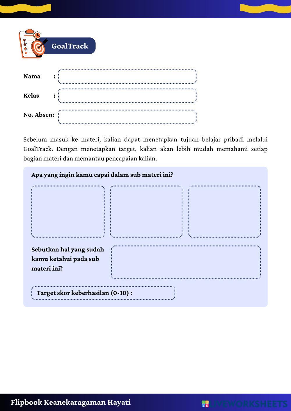 GoalTrack1 | Science Worksheets | 8313461