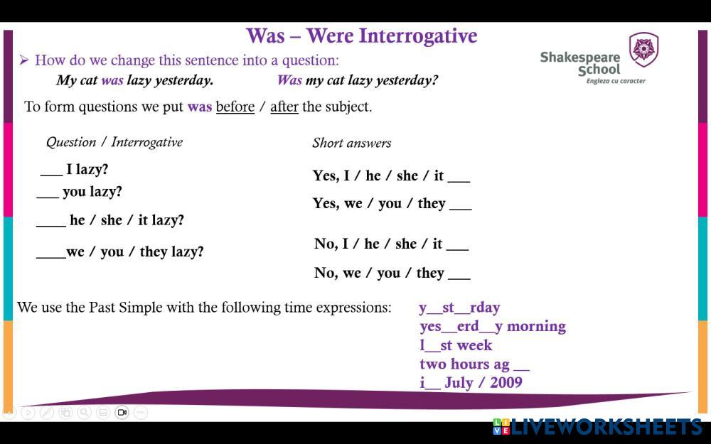 8024674 | Was - Were Interrogative | GrecuRoxana