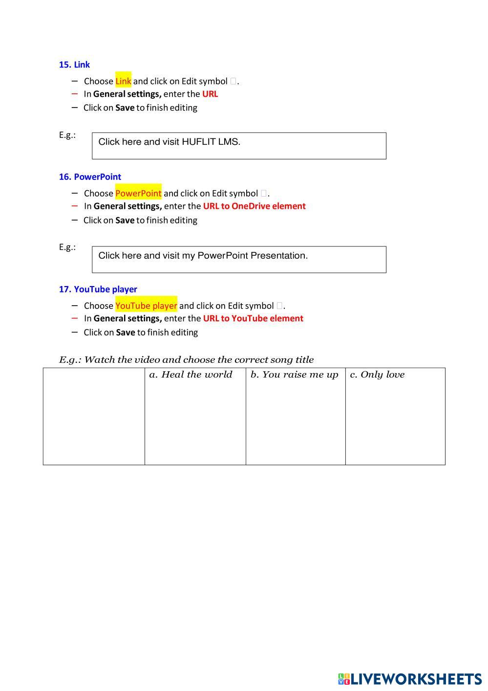 8028743 | 17 elements of Liveworksheets | Nguyễn Ngọc Gia