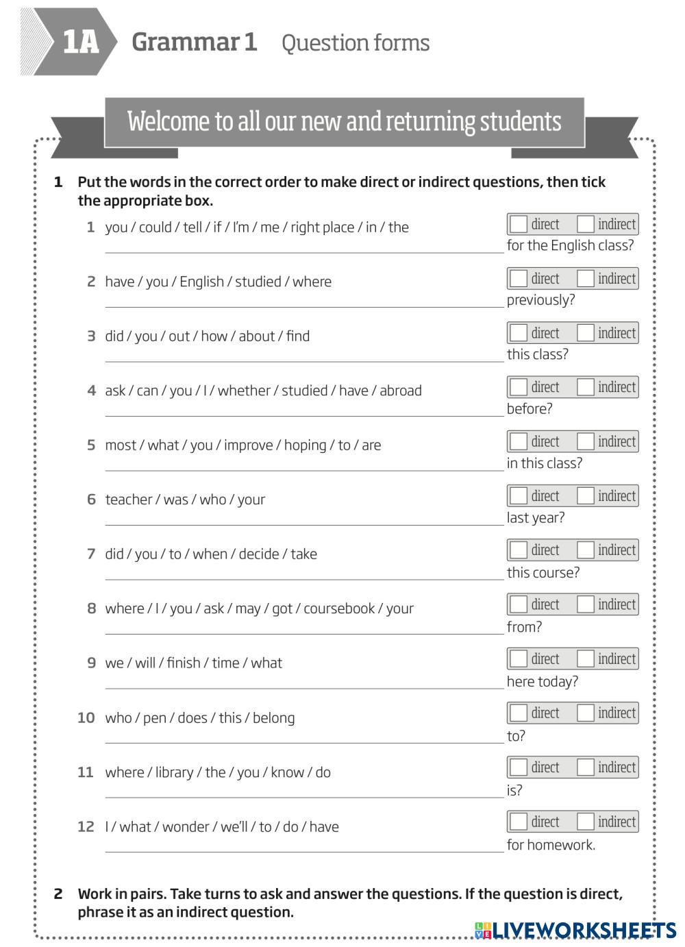Roadmap B2 |1A|… | Free Interactive Worksheets | 8033599