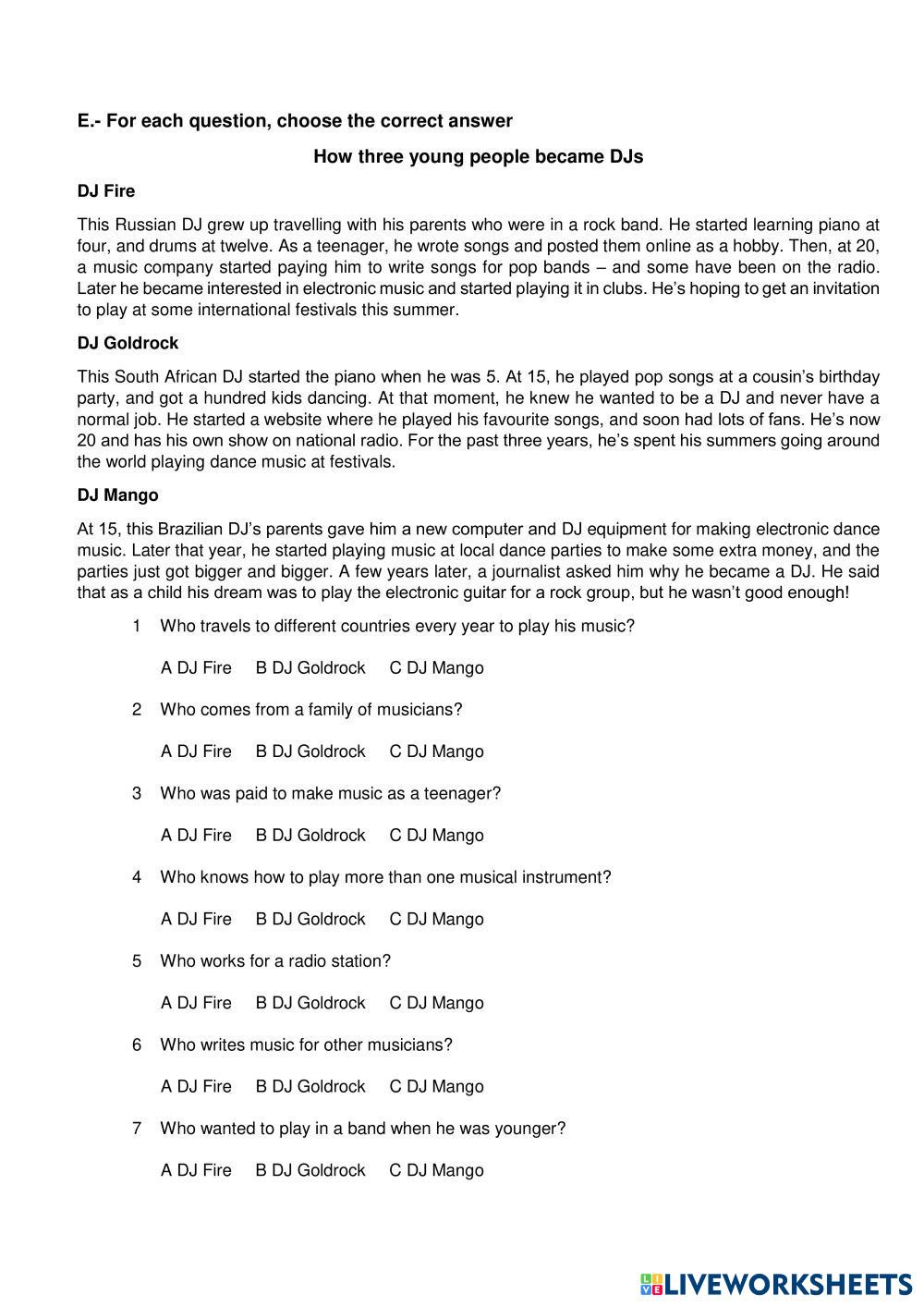 A2: UNIT 2 - RE… | Free Interactive Worksheets | 8033931