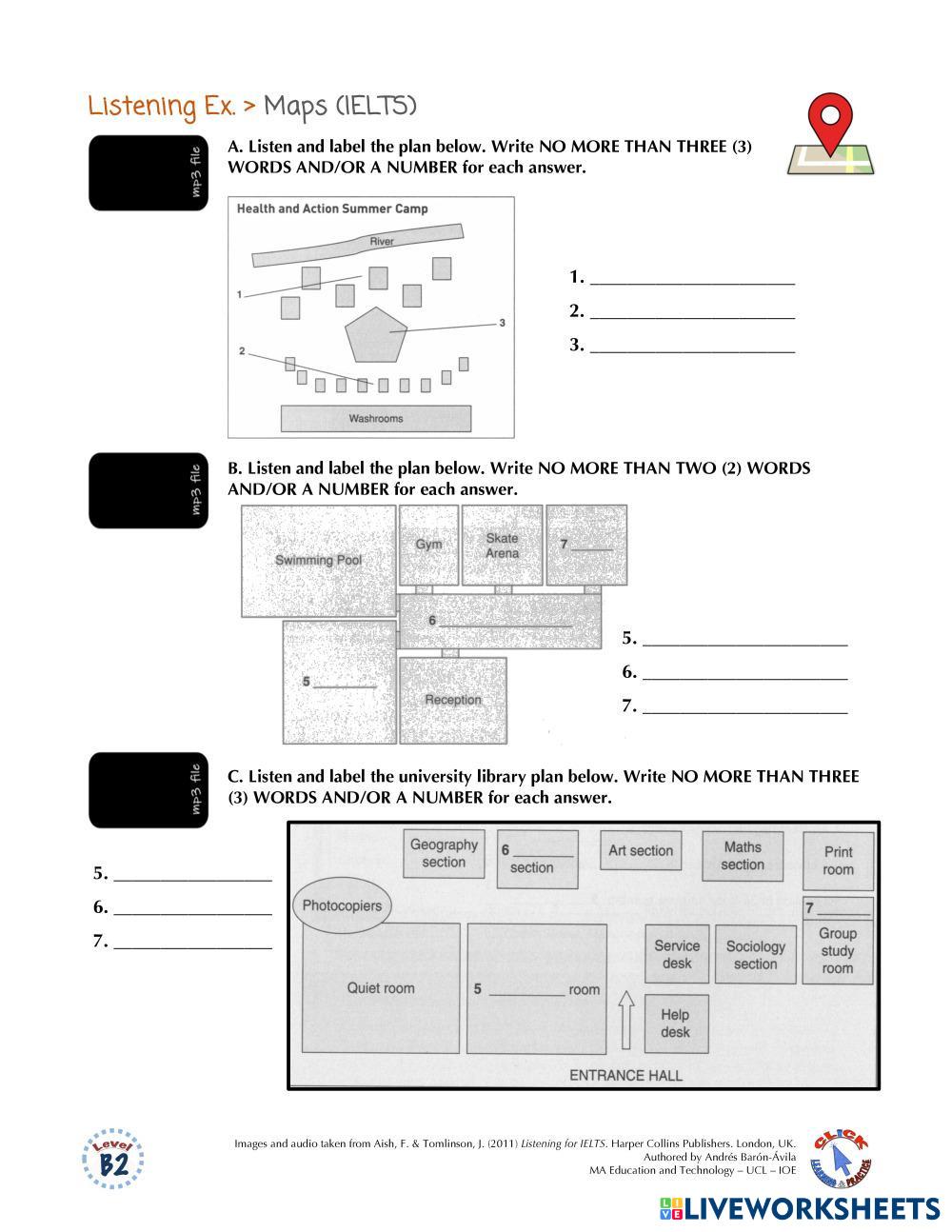 8037301 | IELTS > Listening Task - Maps | Andres