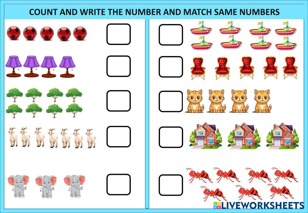 COUNT AND WRITE… | Free Interactive Worksheets | 8038438