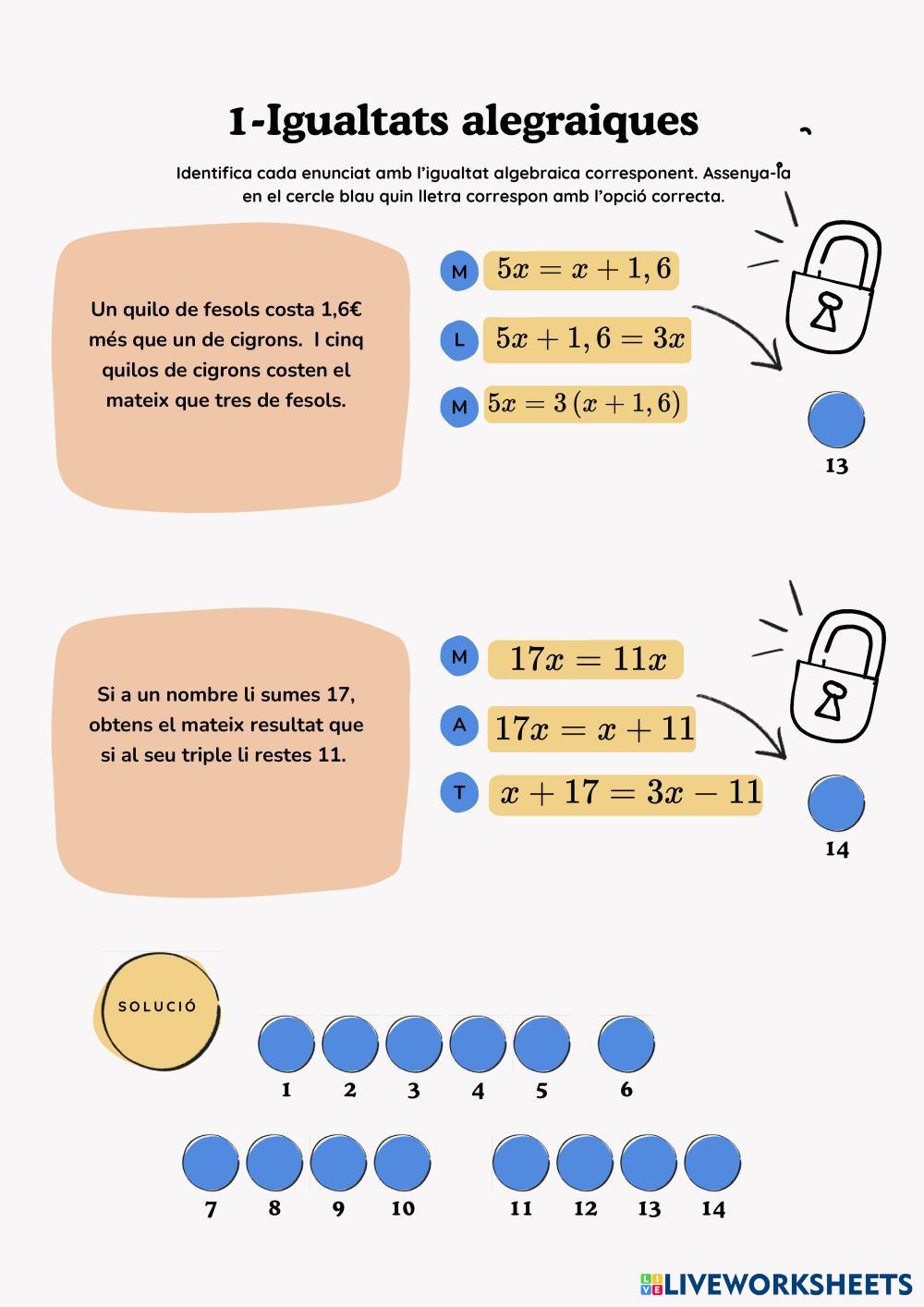 1. EXPRESIONES … | Free Interactive Worksheets | 8039990