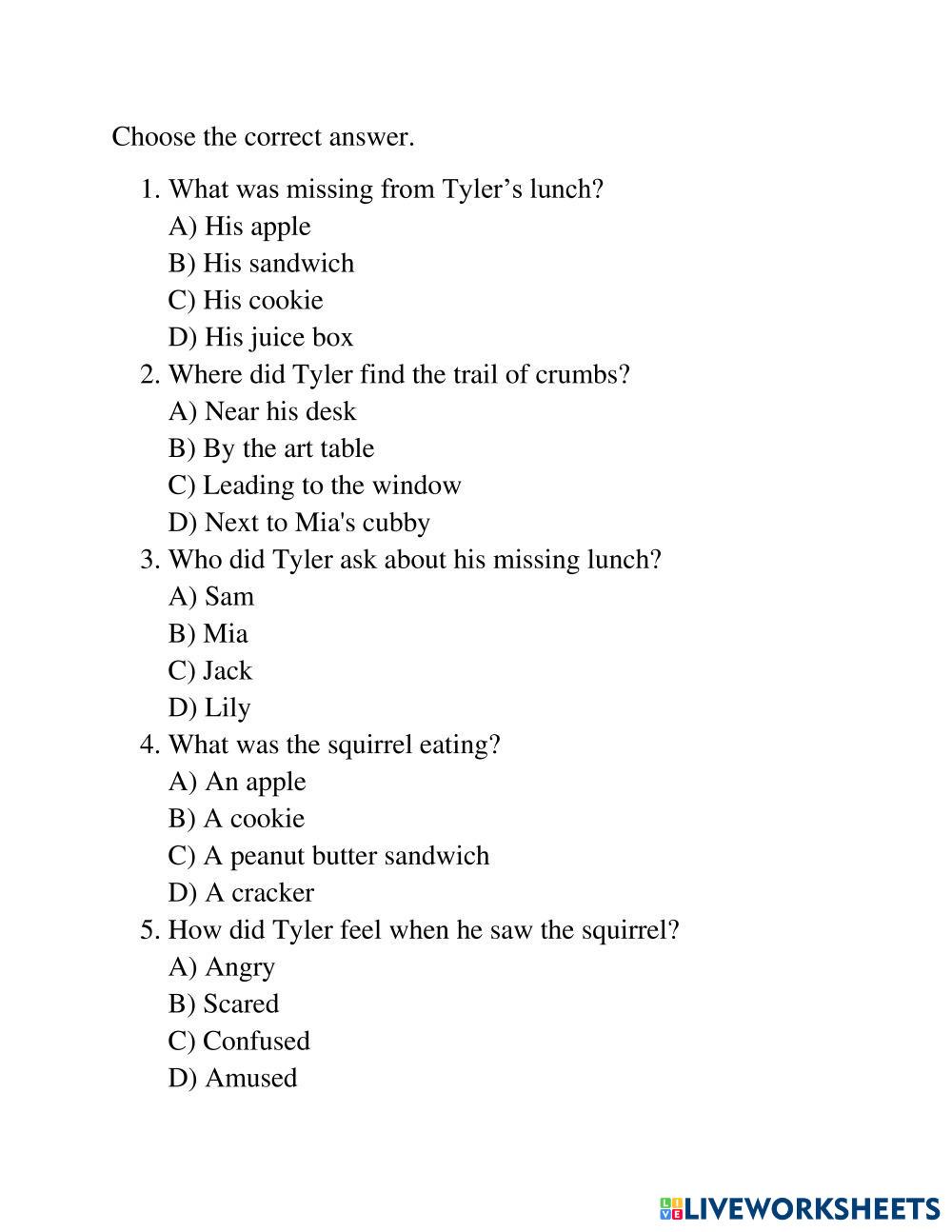 The Missing Lun… | Free Interactive Worksheets | 8040012