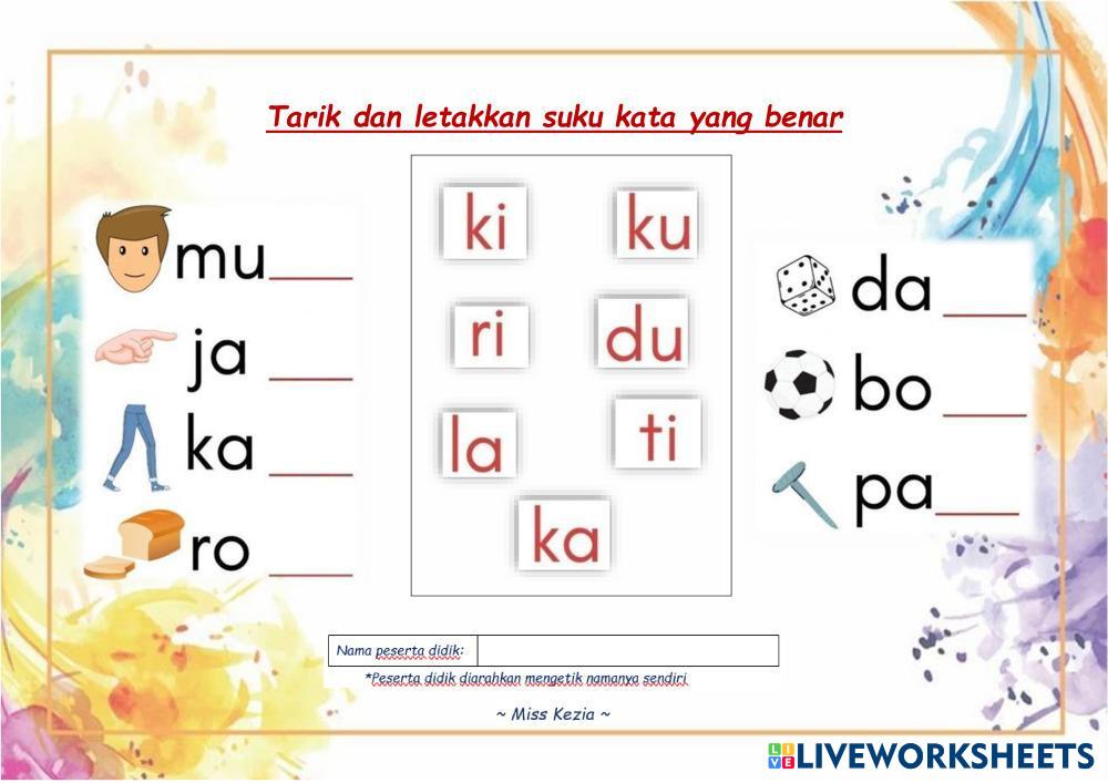 Melengkapi Kata | Free Interactive Worksheets | 8040980