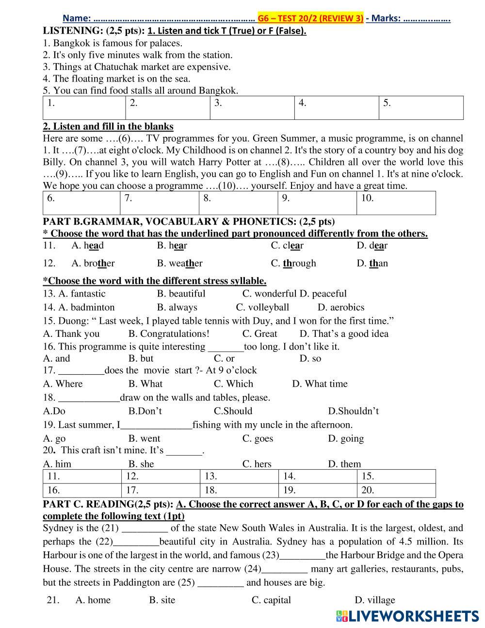 G6-REVIEW3.TEST1 | Free Interactive Worksheets | 8042637