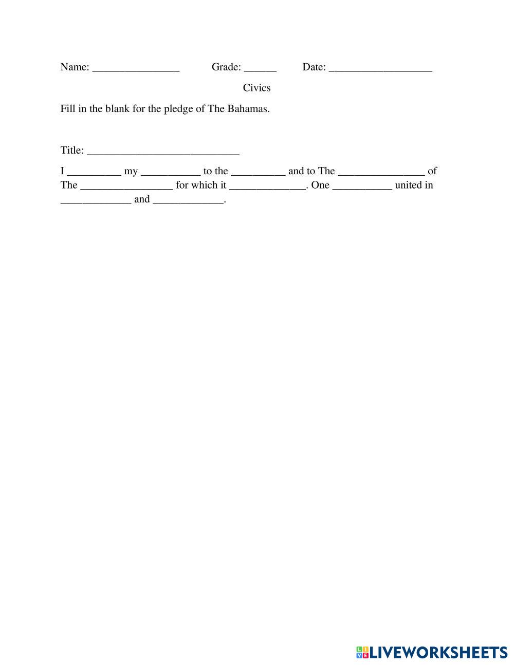 8045035 | National Pledge of The Bahamas | Diva Hudson