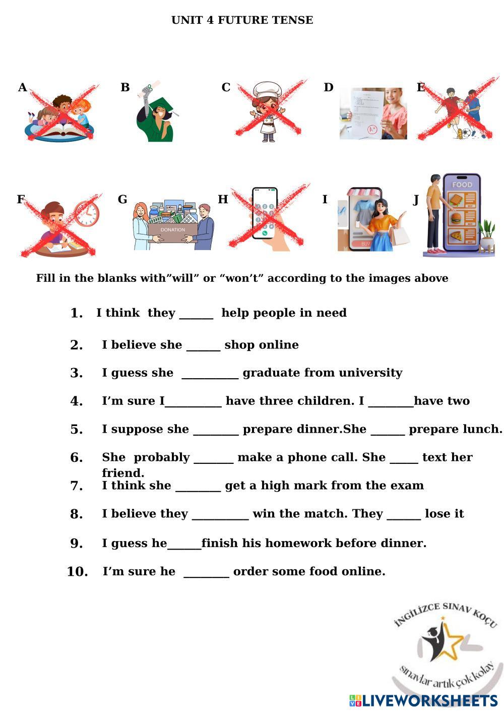 Unit 4 Future T… | Free Interactive Worksheets | 8045575