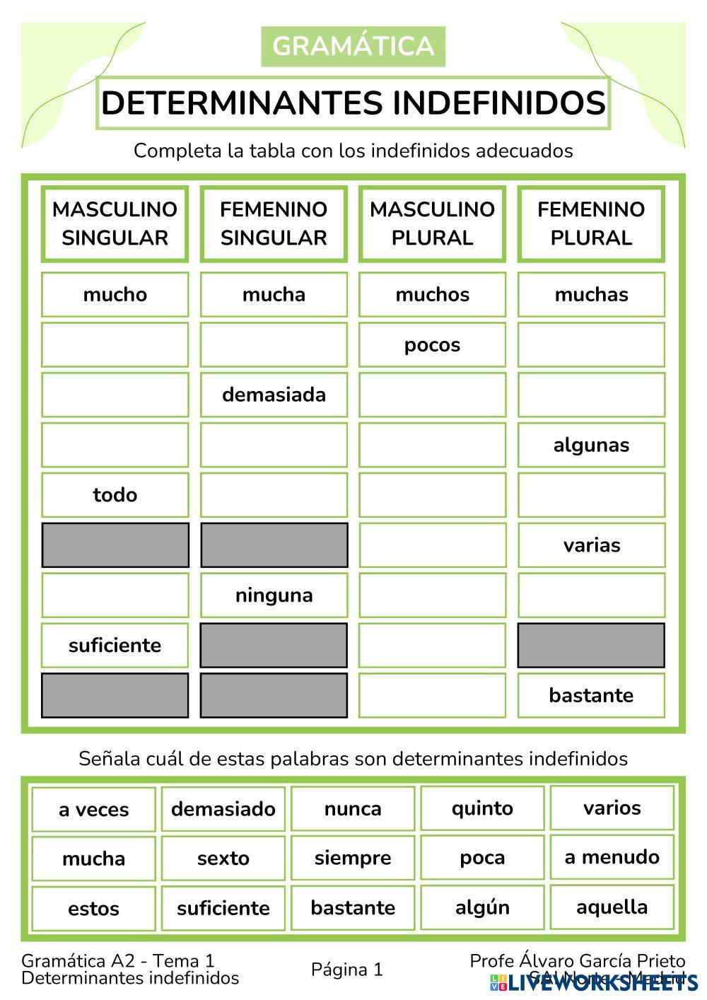 Determinantes i… | Free Interactive Worksheets | 8047779