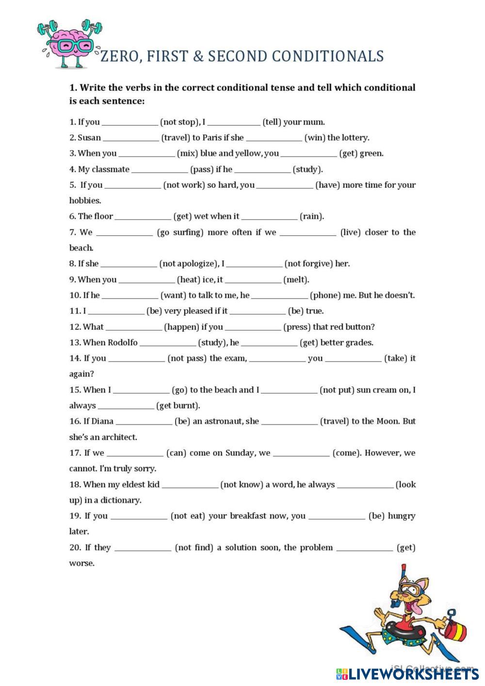 Conditional Sen… | Free Interactive Worksheets | 8049881