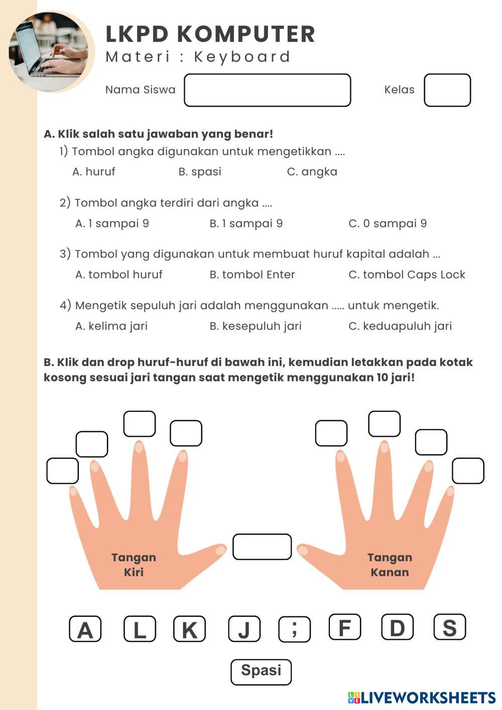 8051425 | LKPD Keyboard Kls 1 | DESI | LiveWorksheets